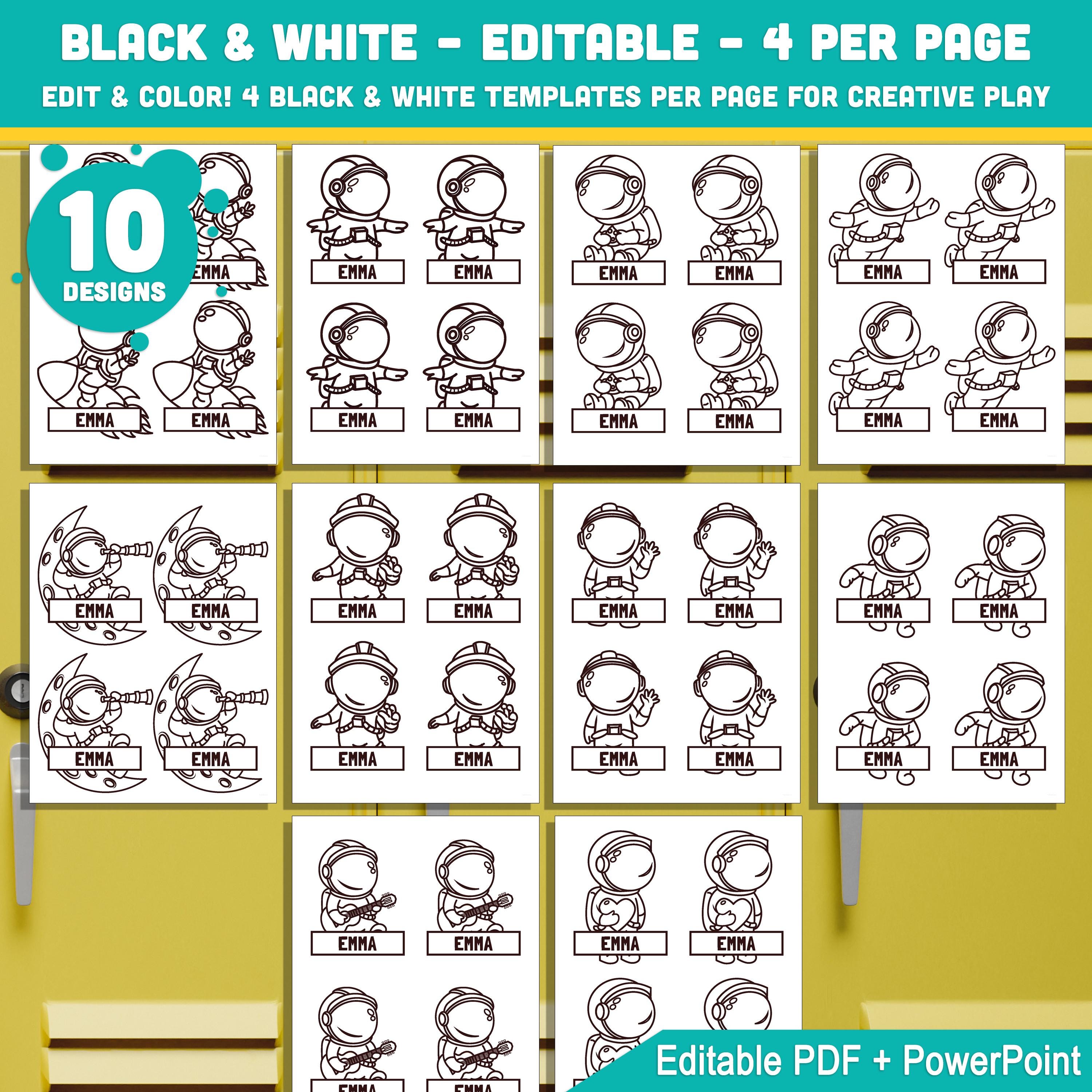 Editable Locker Labels (cubby Name Tags), Astronaut Themed, PDF ...