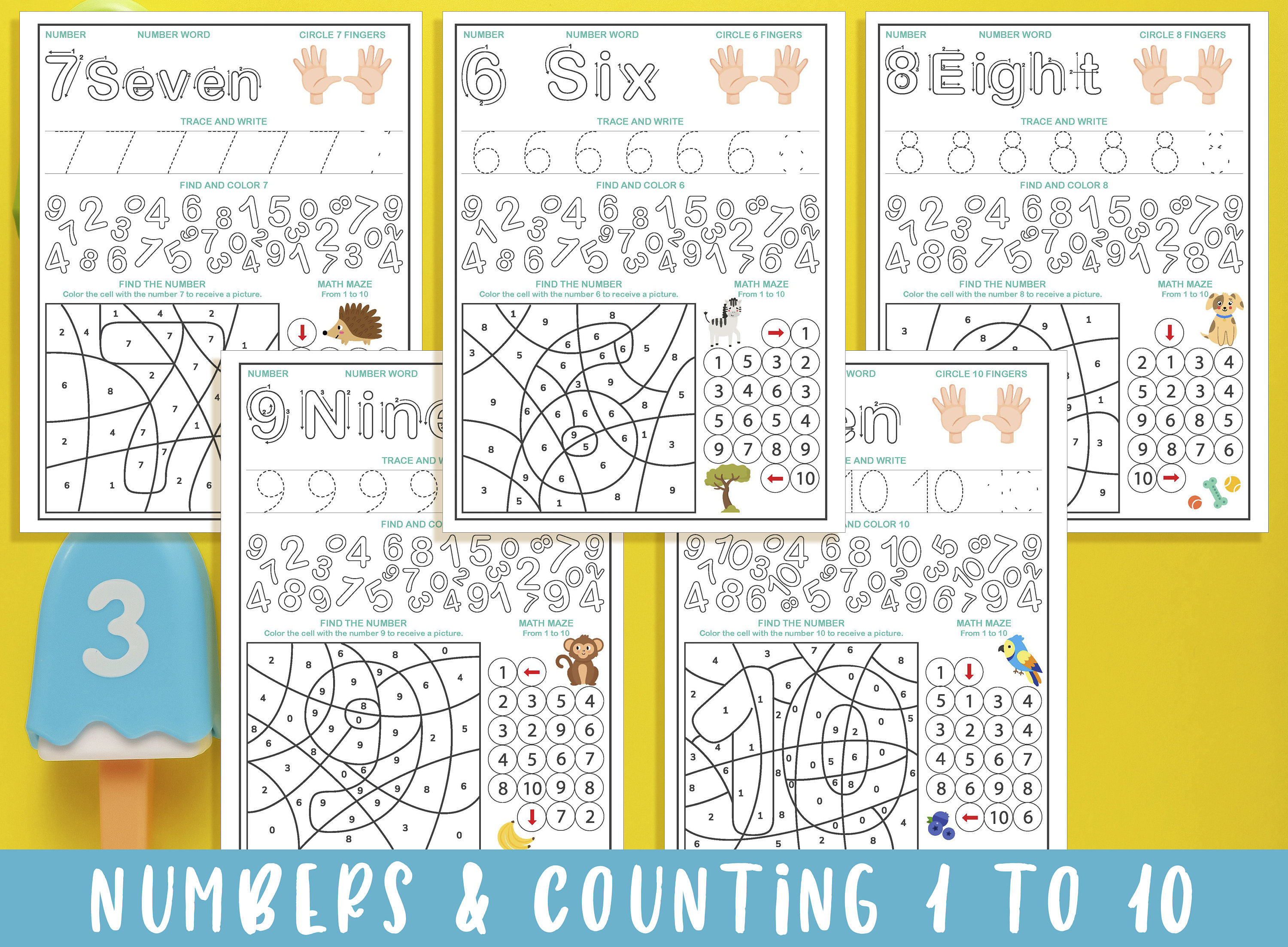 Numbers and Counting 1 to 10 Printable Worksheets. Number Learning ...