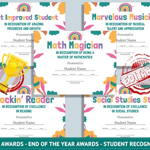 Editable End of Year Classroom Awards - End of the Year Awards ...