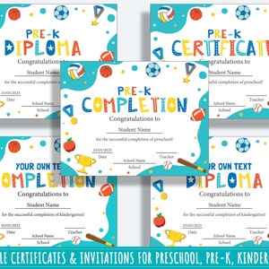 Editable Sports Awards, Completion Certificates, Diplomas, and ...