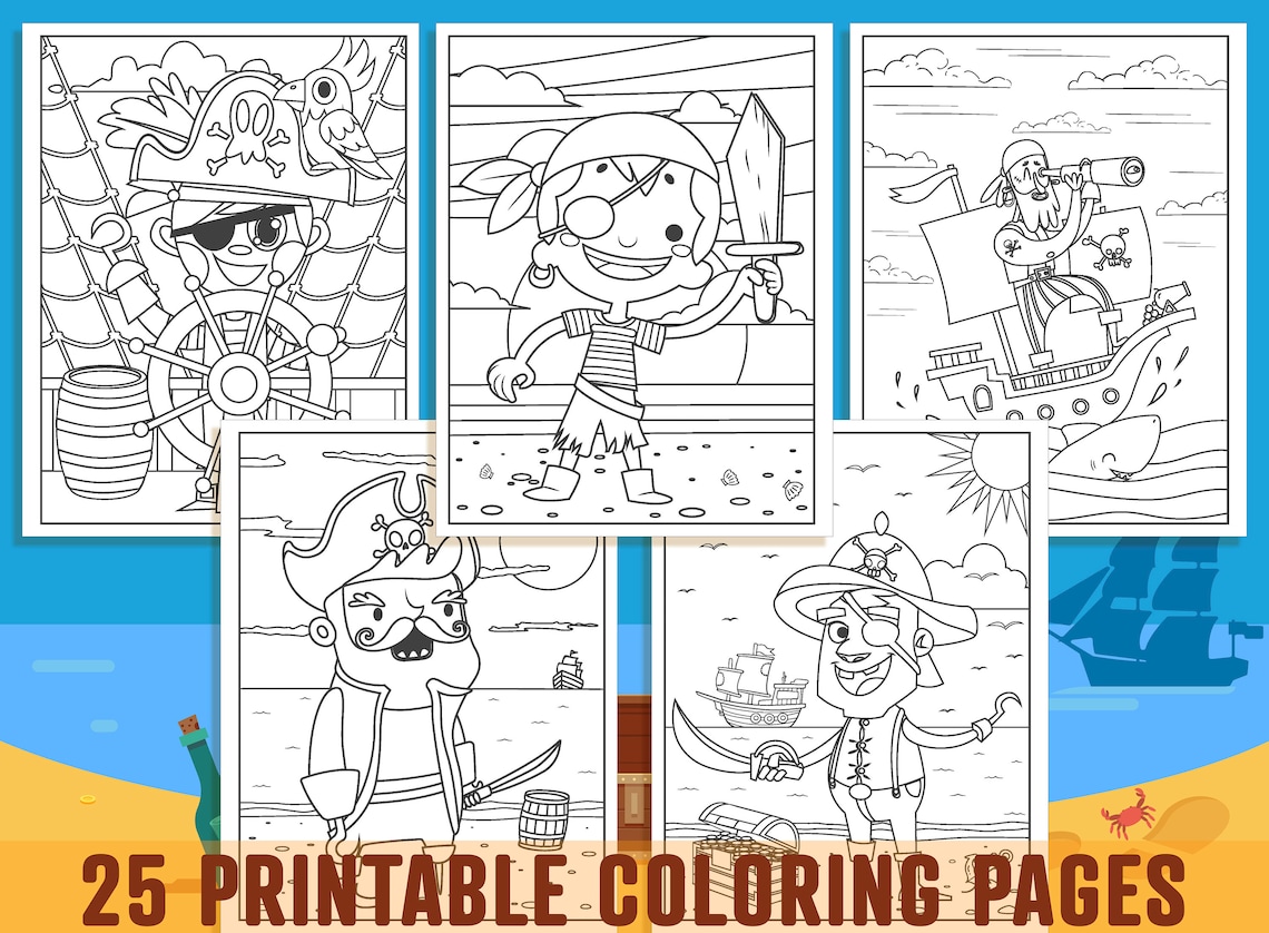 25 Printable Pirate Coloring Pages for Kids, Boys, Girls, and Teens ...