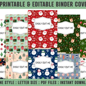 Christmas Planner Cover, 10 Printable & Editable Binder Covers+spines ...