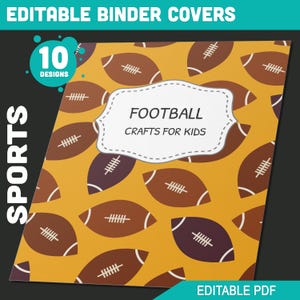 Sports Binder Cover, 10 Printable & Editable Covers+spines, Binder ...