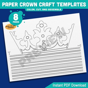 Paper Crown Craft Templates – Make-believe Monarch Fun With 4 King and ...