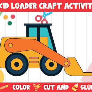 Skid Loader Craft Activity - Color, Cut, and Glue for Prek to 2nd Grade ...