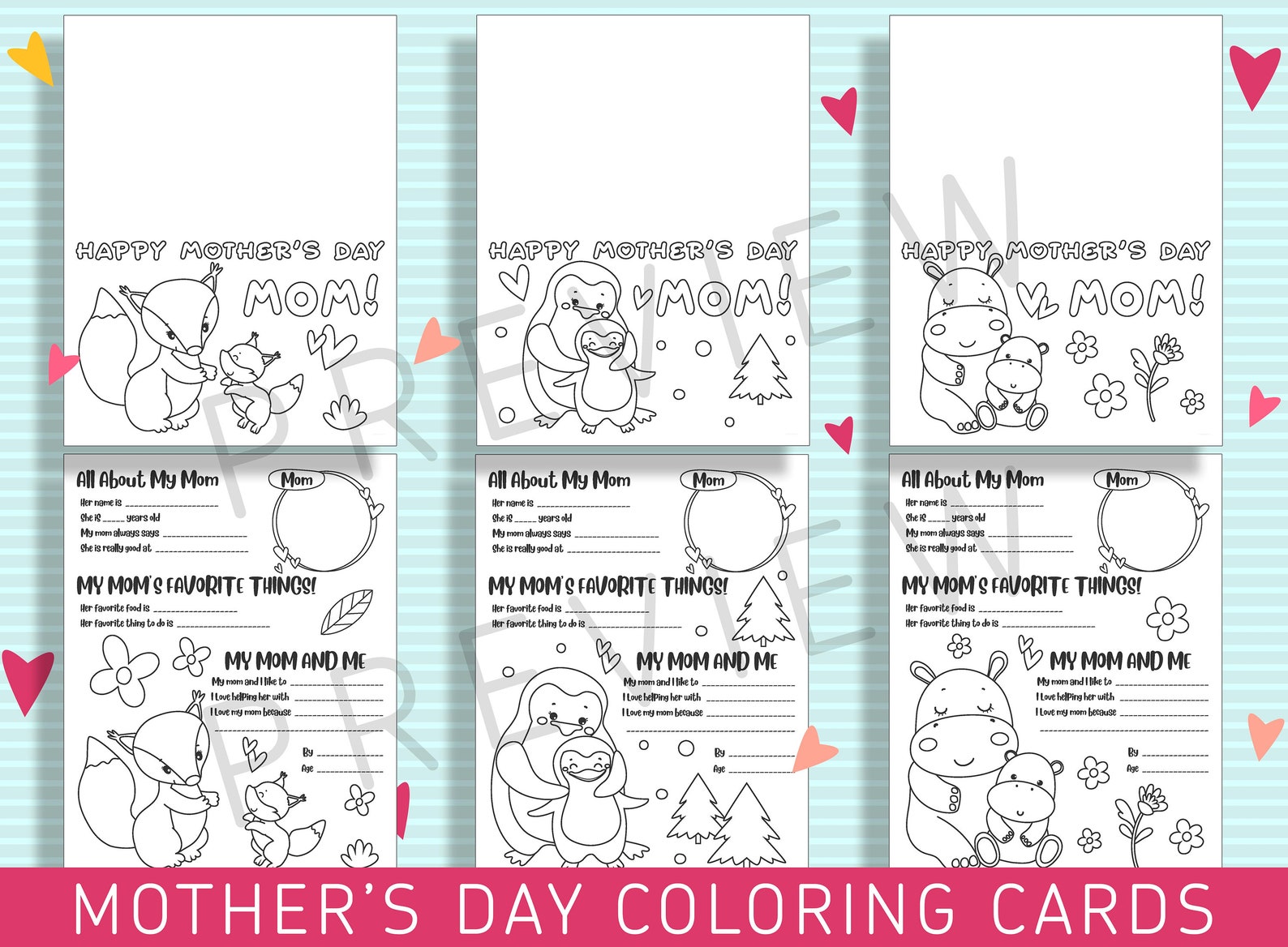 Color Your Love for Mom: Printable Mother's Day Coloring - Etsy