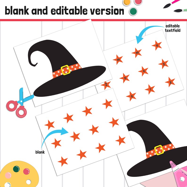 Witch Hat Name Craft Activity: Halloween, Back-to-school Bulletin Board ...