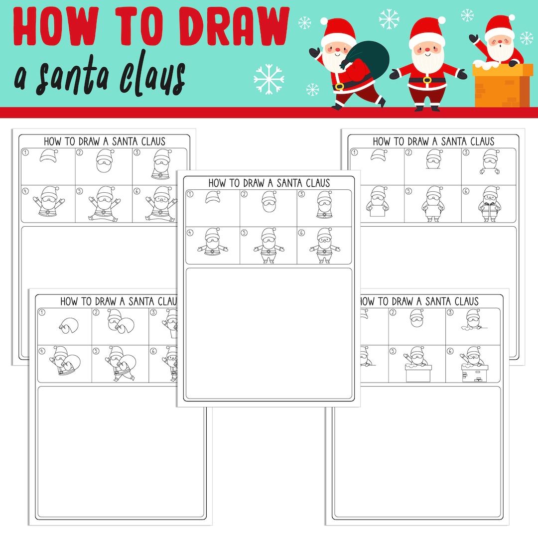 Learn How to Draw a Santa Claus: Directed Drawing Step by Step Tutorial ...