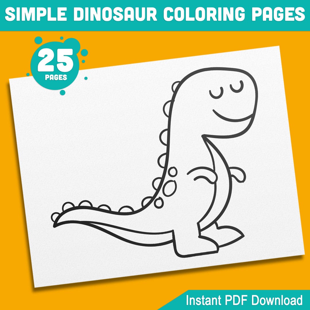 Dinosaur Coloring Pages: 25 Cute and Simple Designs for Preschool ...