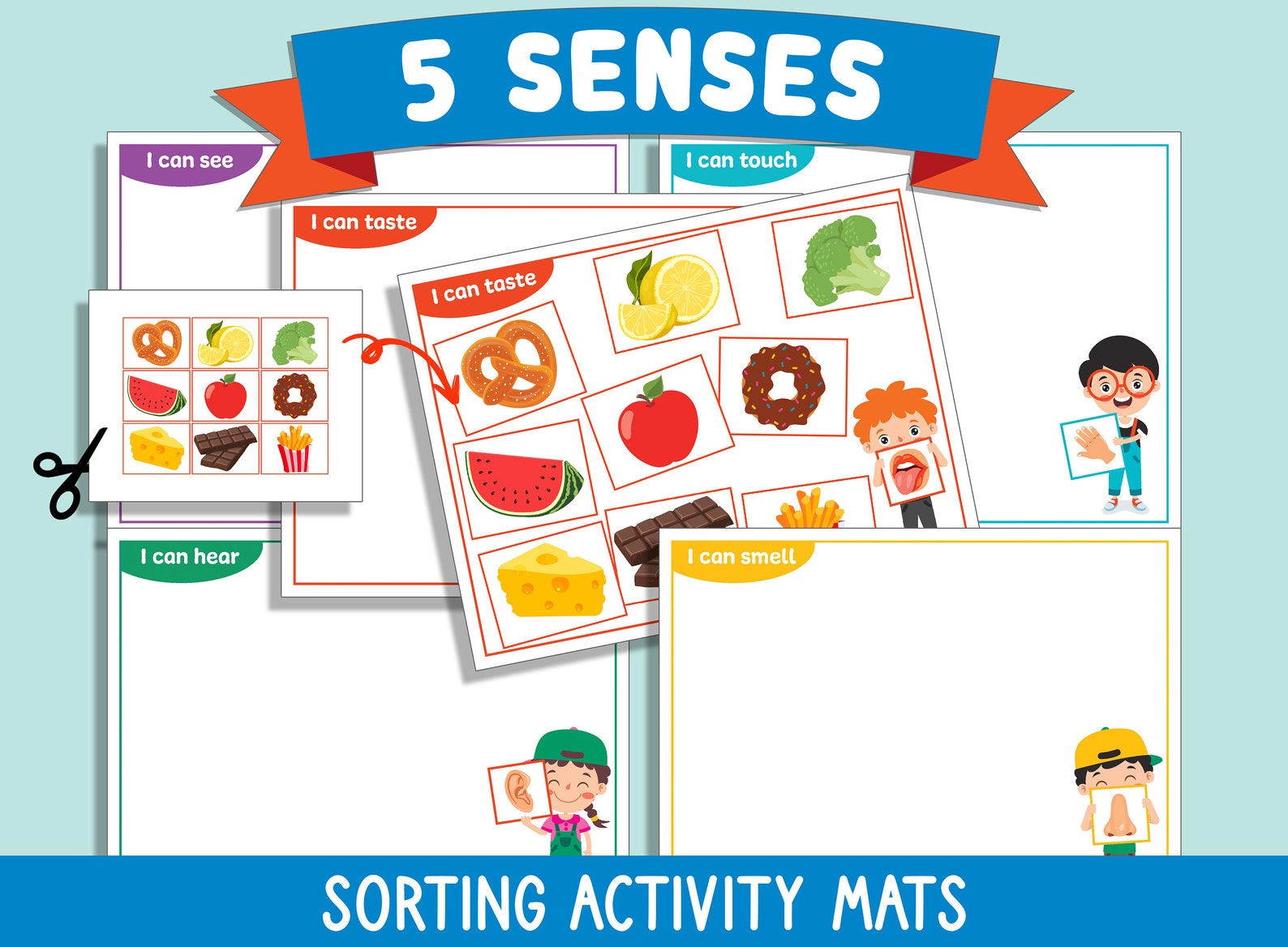 Five Senses Sorting Set for Preschool Pre-k and - Etsy