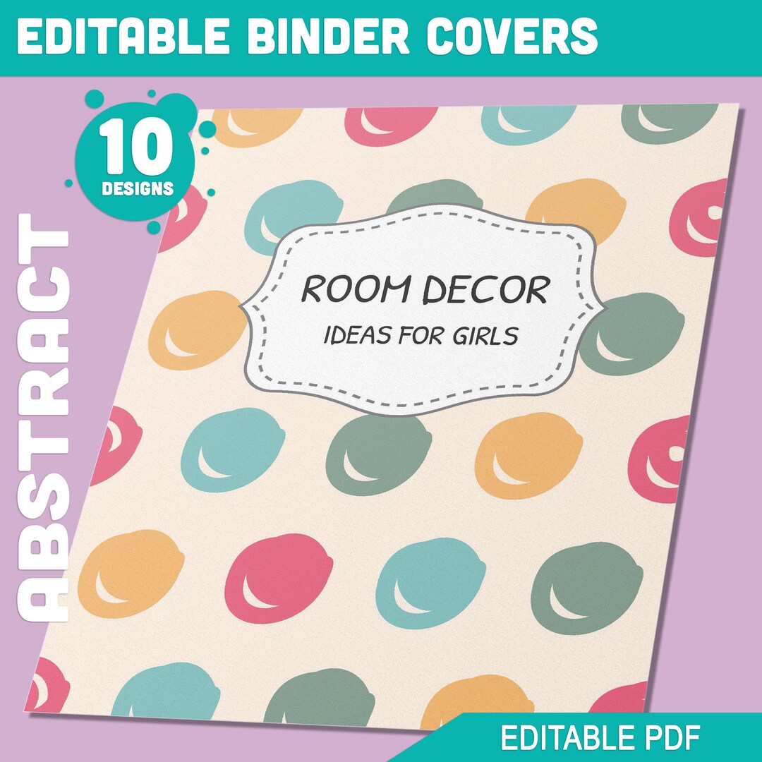 Binder Cover Printable Editable, 10 Covers+spines, Binder Inserts ...
