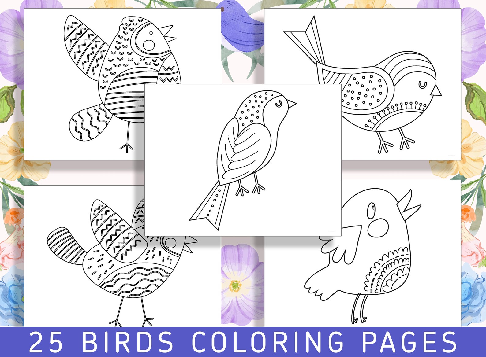 Cute Bird Coloring Pages: 25 Charming Designs for Kids and Adults, Fun ...