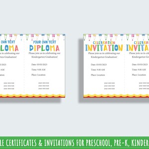 Fun and Colorful Certificate and Invitation Collection: 37 Editable ...