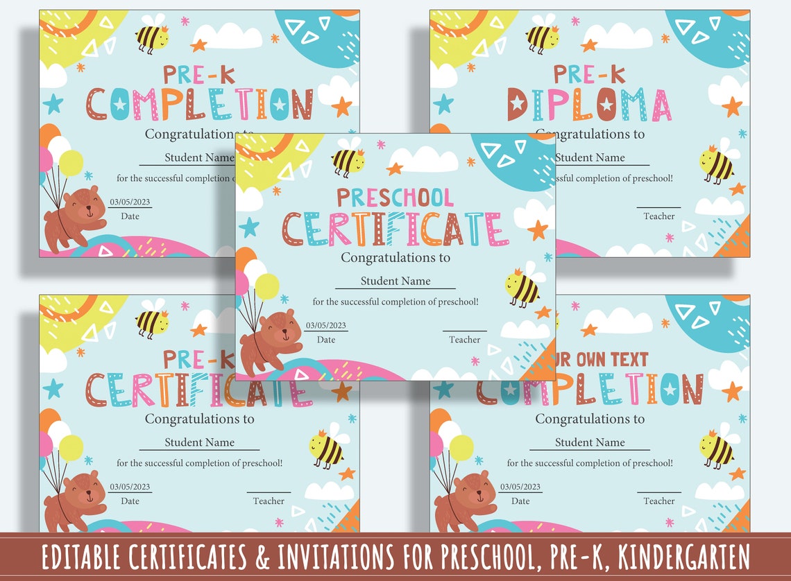 37 Pages of Editable Diploma Certificate and Invitation - Etsy
