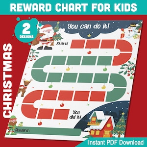 Printable Christmas Reward Chart for Kids, Featuring Santa Claus ...