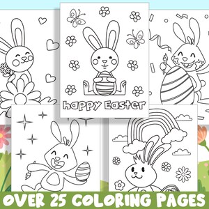 Easter Bunny Coloring Pages, 25 Printable Cute and Adorable Easter ...