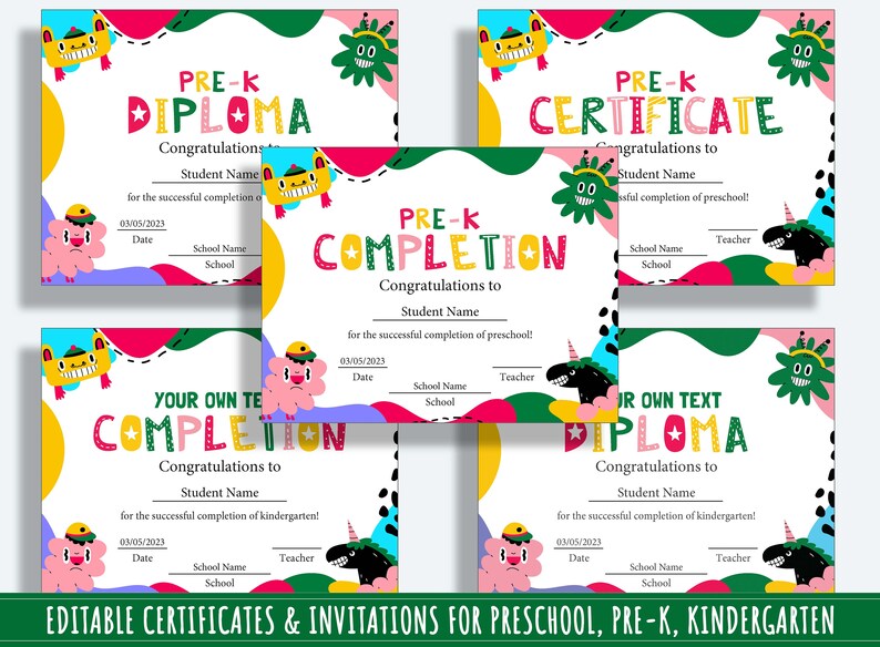 Editable Class Certificates, End of the Year Awards, Diplomas ...