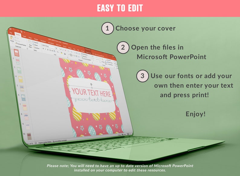Powerpoint Binder Covers, 10 Printable/editable Easter Binder Covers ...