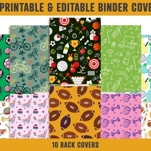Sports Binder Cover, 10 Printable & Editable Covers+spines, Binder ...