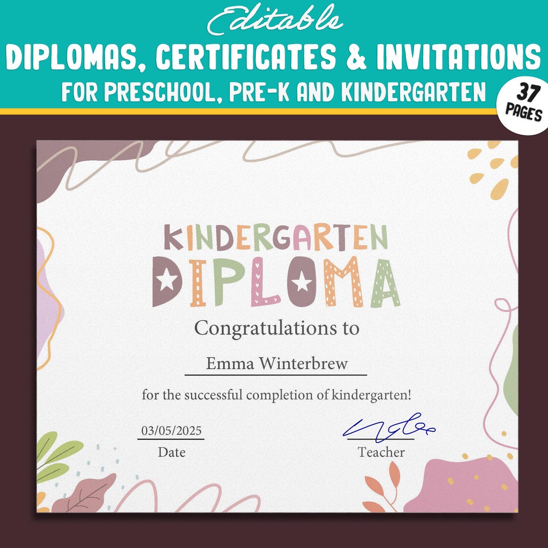 37 Pages of Customizable Diploma, Certificate, and Invitation Templates ...