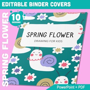 10 Editable Spring Flower Binder Covers, Includes 1", 1.5",2" Spines ...