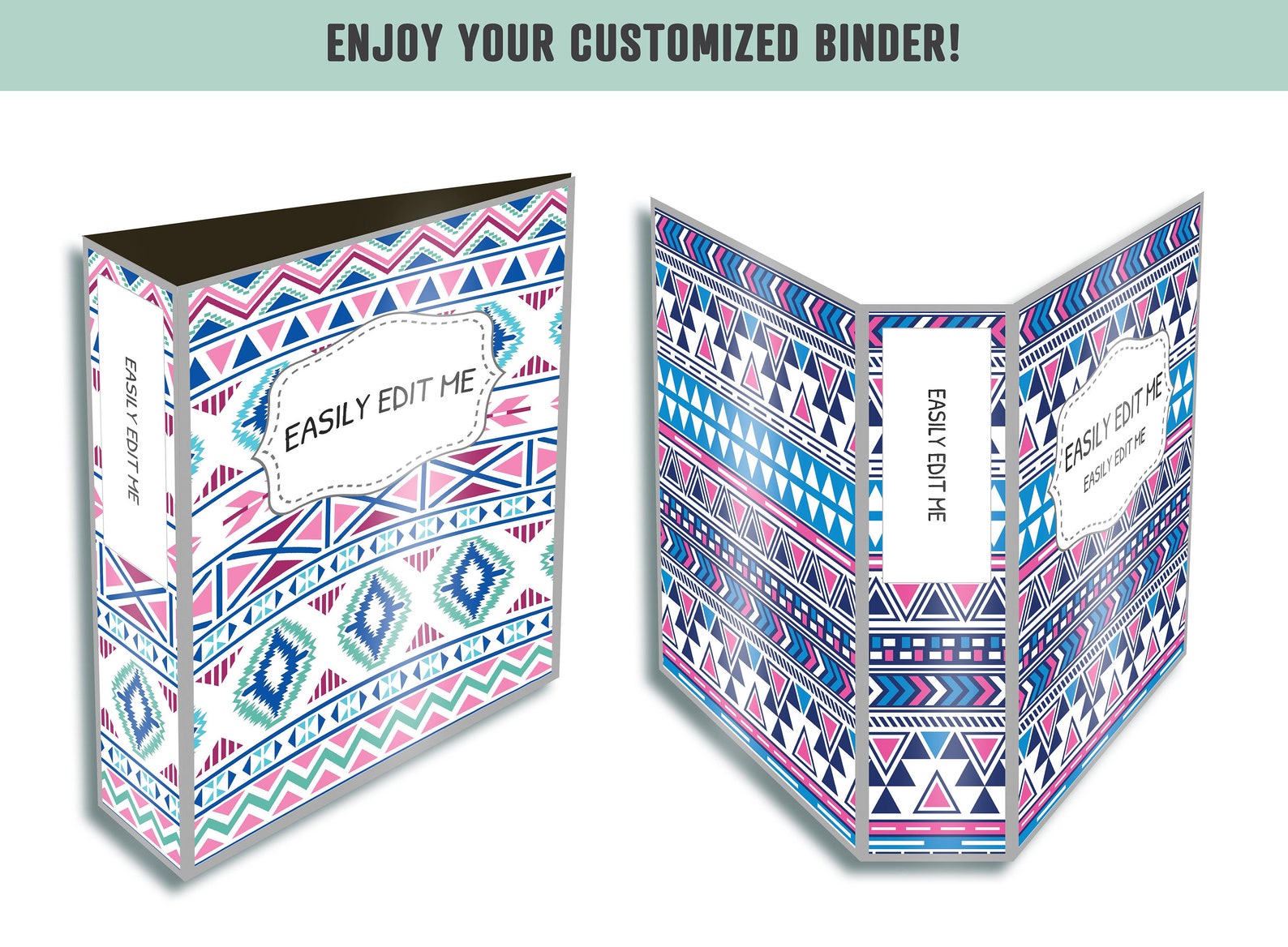 Navajo/tribal Binder Cover, 10 Printable/editable Covers Spines, Binder ...