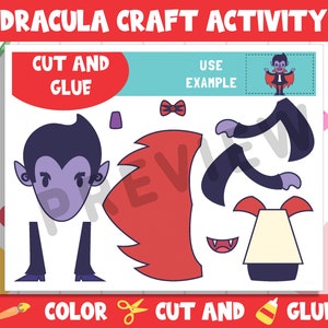 Cute Dracula Craft Activity - Color, Cut, and Glue for Prek to 2nd ...