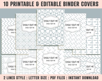 Binder Cover Printable 10 Editable Coversspines Teacher - Etsy