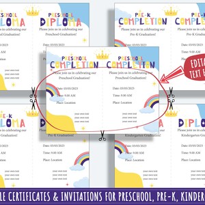 Certificate of Achievement, Editable End of Year Diplomas, Certificates ...