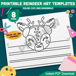 Printable Reindeer Hat Crown Craft Templates: Fun Christmas Activity ...