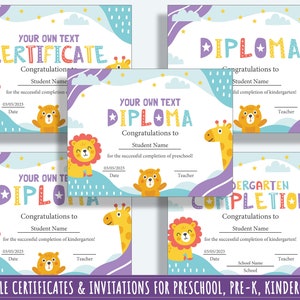 37 Pages of Editable Diploma, Certificate, and Invitation Templates for ...