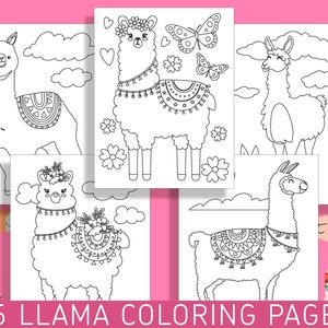 15 Fun and Adorable Llama Coloring Pages for Kids and Adults, PDF File ...
