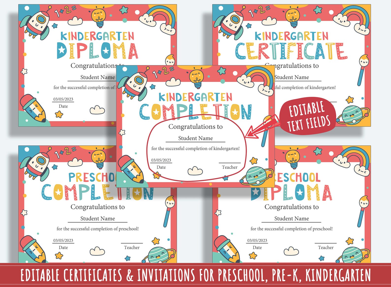Editable End of Year Awards for Pre-k or Kindergarten Graduation ...