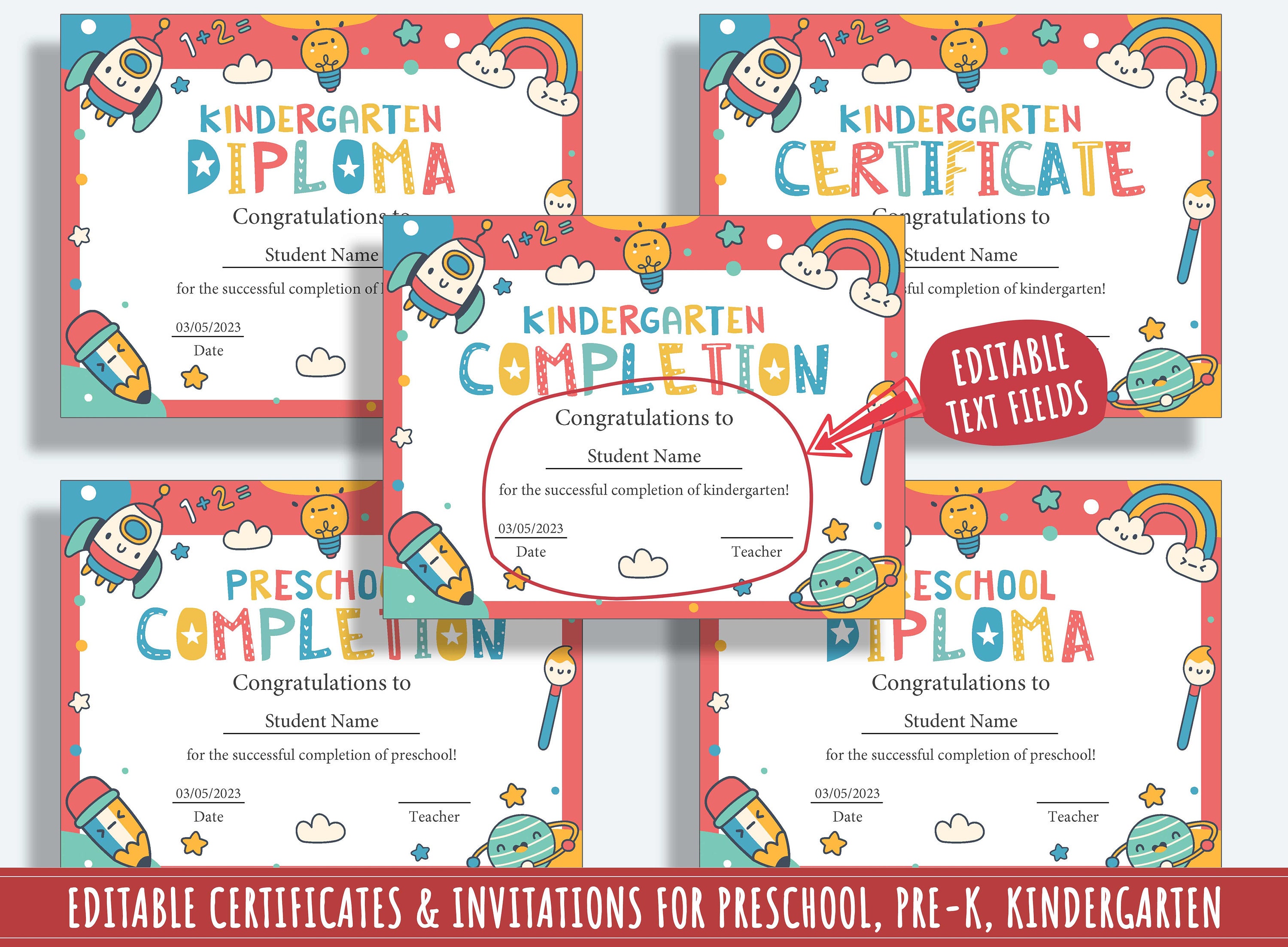Editable End of Year Awards for Pre-k or Kindergarten Graduation ...
