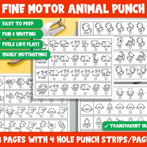 Fine Motor Animal Punch, Cute Animal Hole Punch Activities for Task ...
