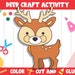 Cute Deer Craft Activity - Color, Cut, and Glue for Prek to 2nd Grade ...