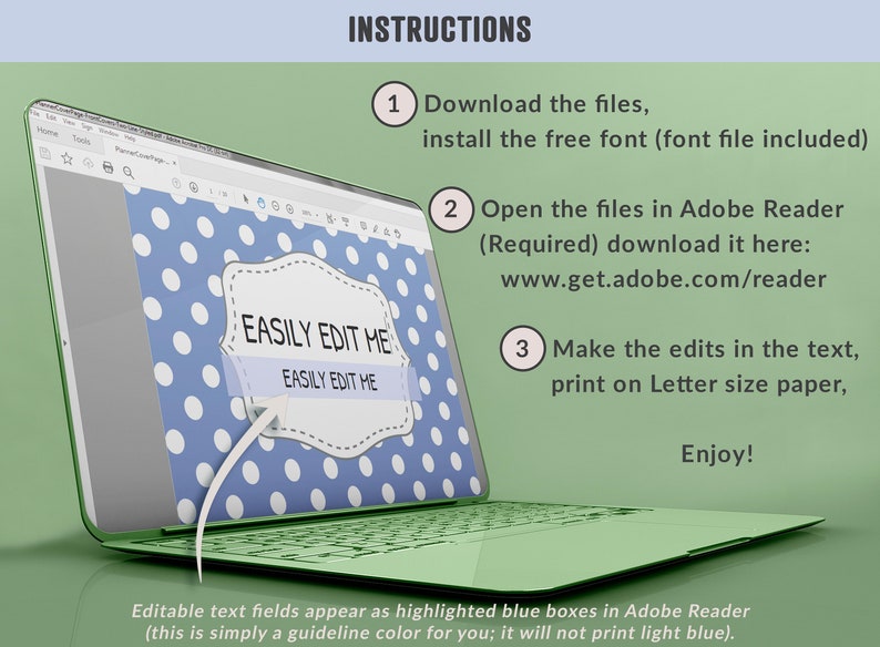 Planner Cover Page, 10 Editable Binder Covers and Spines, Binder Cover ...