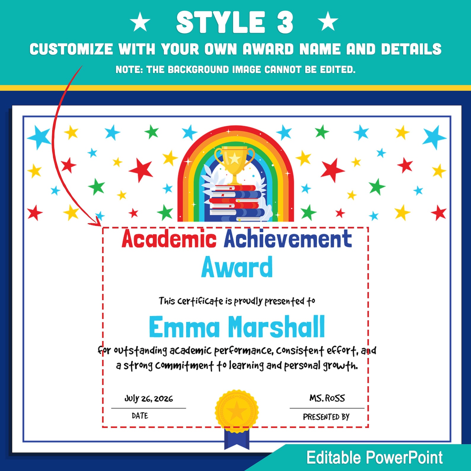 Editable Academic Achievement Awards With 4 Unique Styles and Photo ...