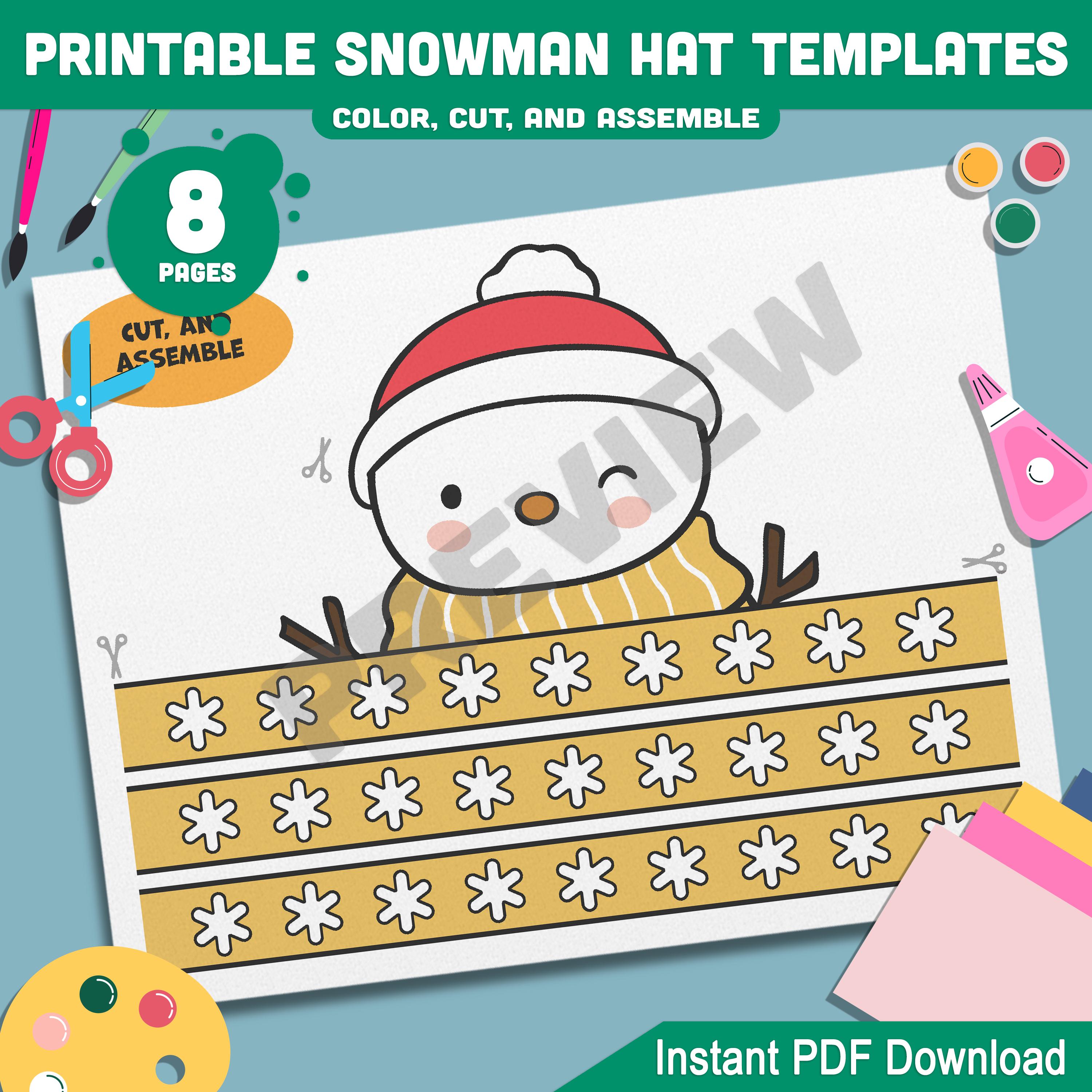 Printable Snowman Hat Craft Templates: Fun Christmas Activity for Kids ...
