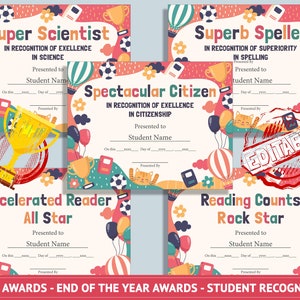 Editable Classroom Superlative Awards, End of the Year Classroom Awards ...