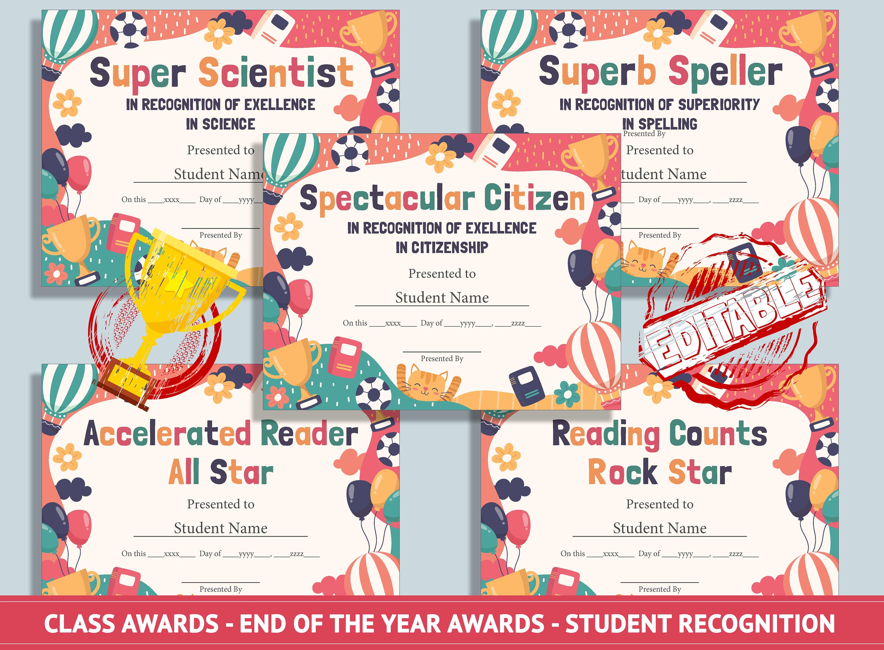 Editable Classroom Superlative Awards End of the Year - Etsy