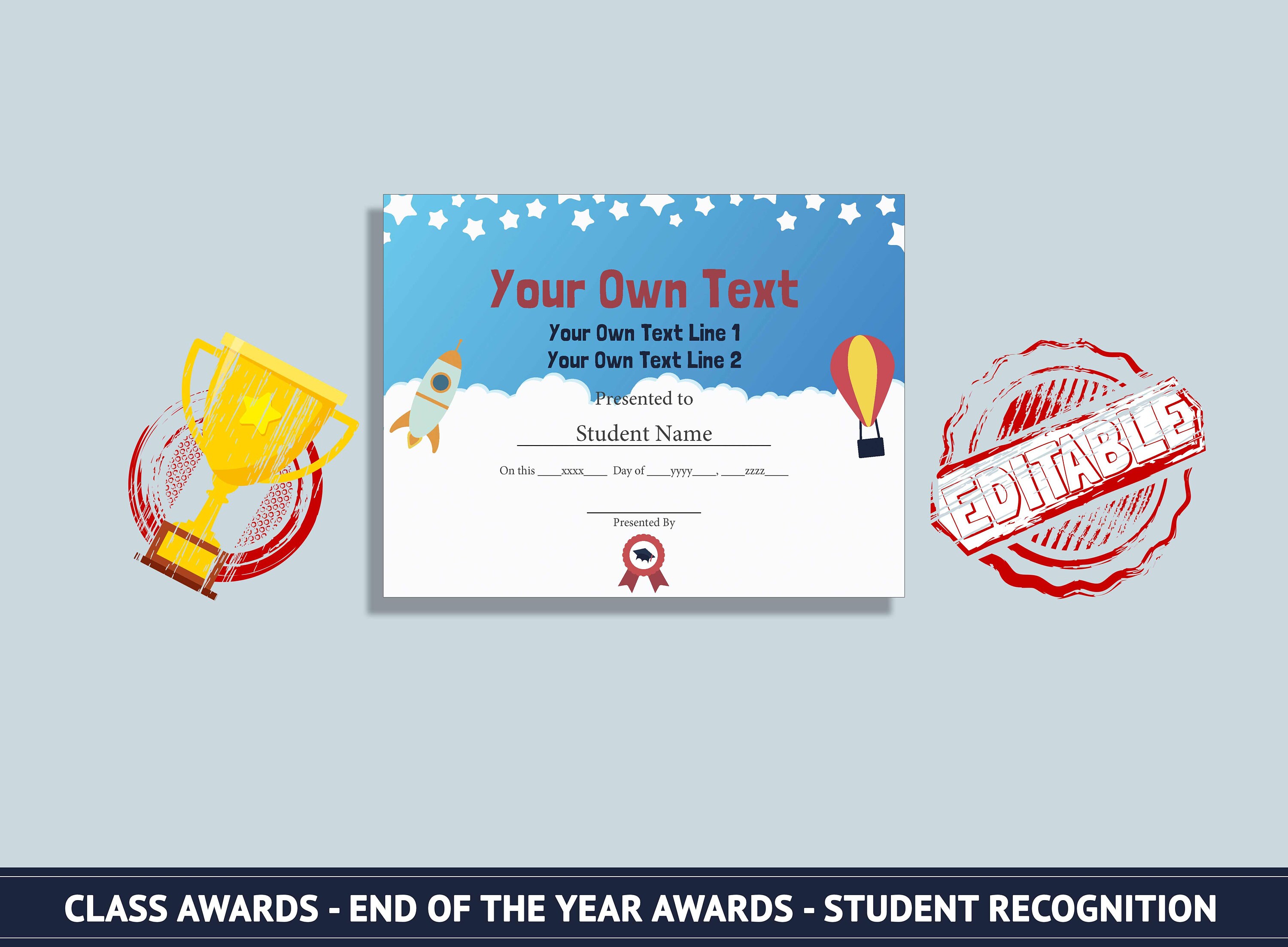 26 Editable Student Awards, End of the Year Classroom Awards Student ...