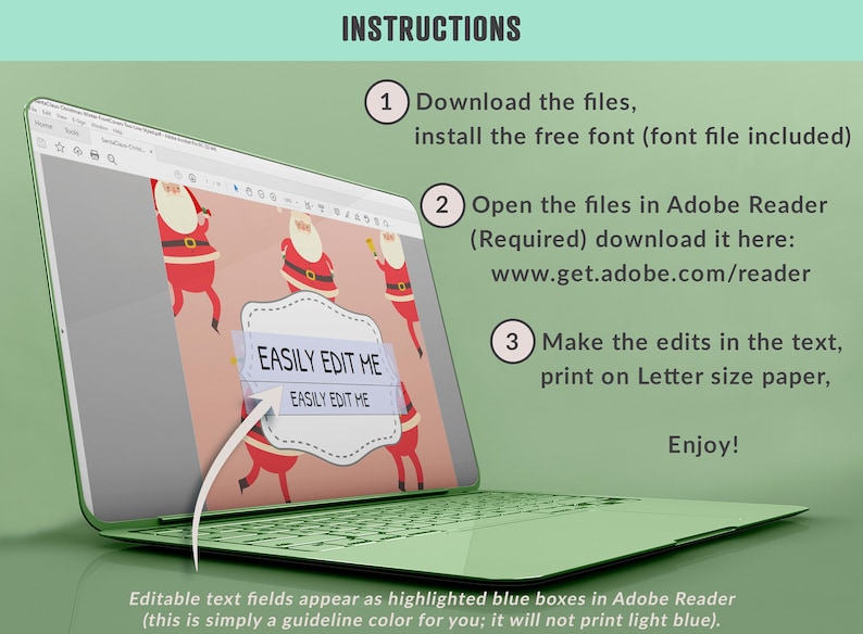Santa Claus Christmas Winter Binder Cover, 10 Printable/editable Binder ...