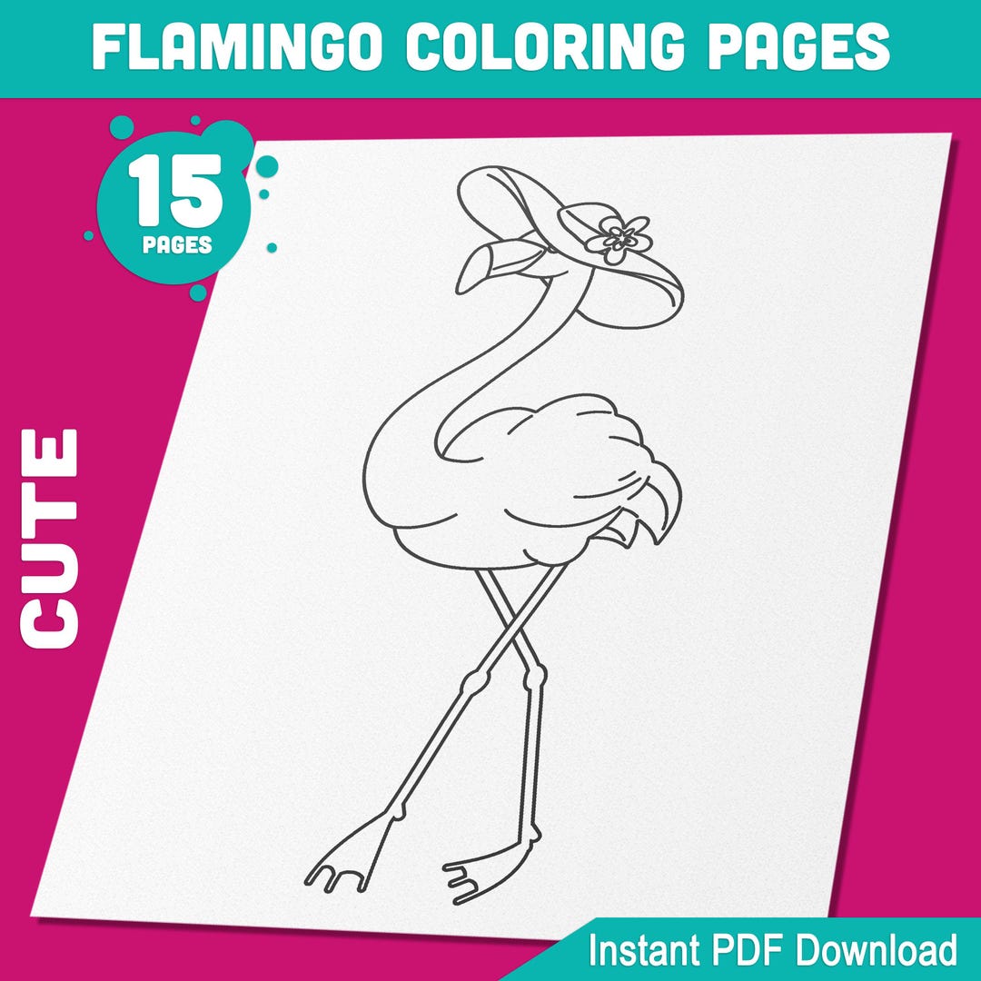 15 Beautiful Flamingo Coloring Pages: High-resolution PDF Book for ...