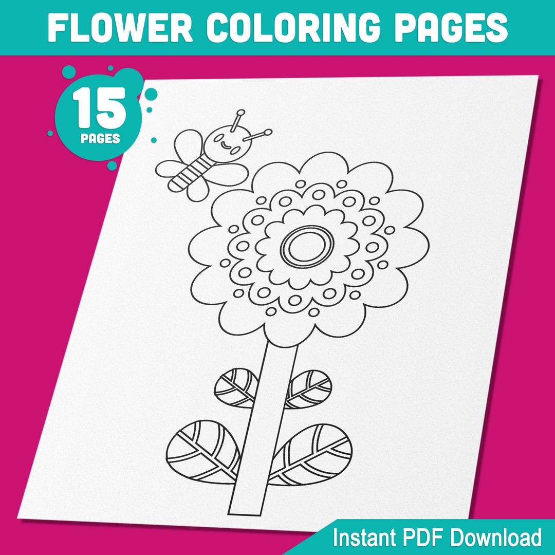Blooming Beauty: Kids Flowers Coloring Pages for Spring and Summer ...