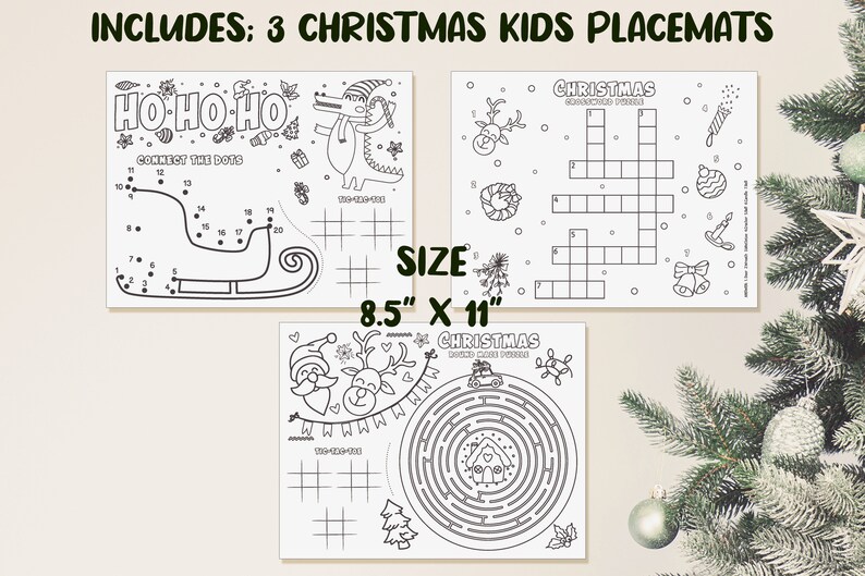 Printable Christmas Coloring Poster for Kids, 3 Different Sizes ...