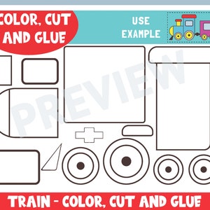 Train Craft Activity - Color, Cut, and Glue for Prek to 2nd Grade, PDF ...