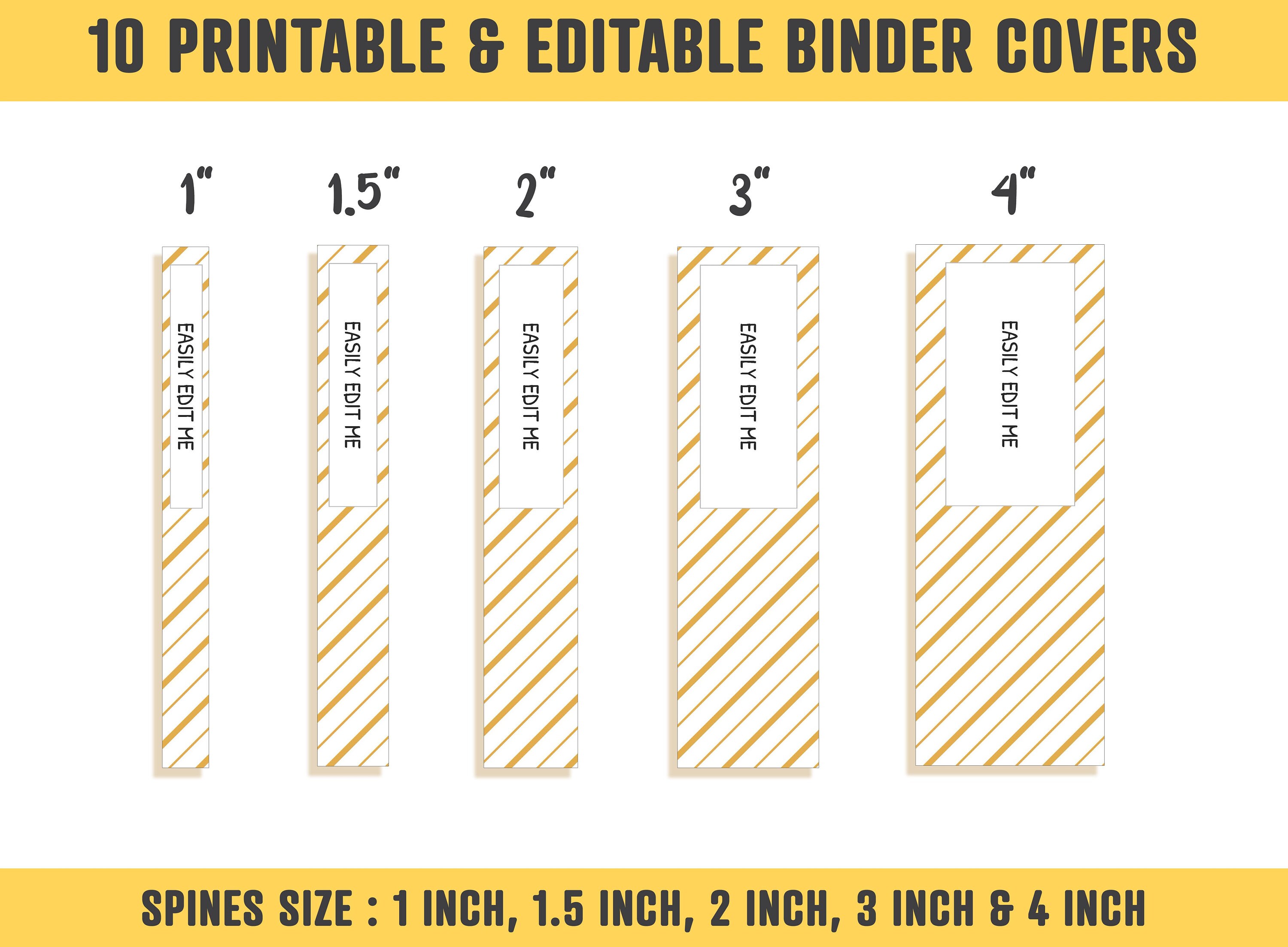 Binder Covers White and Gold 10 Printable & Editable Binder - Etsy