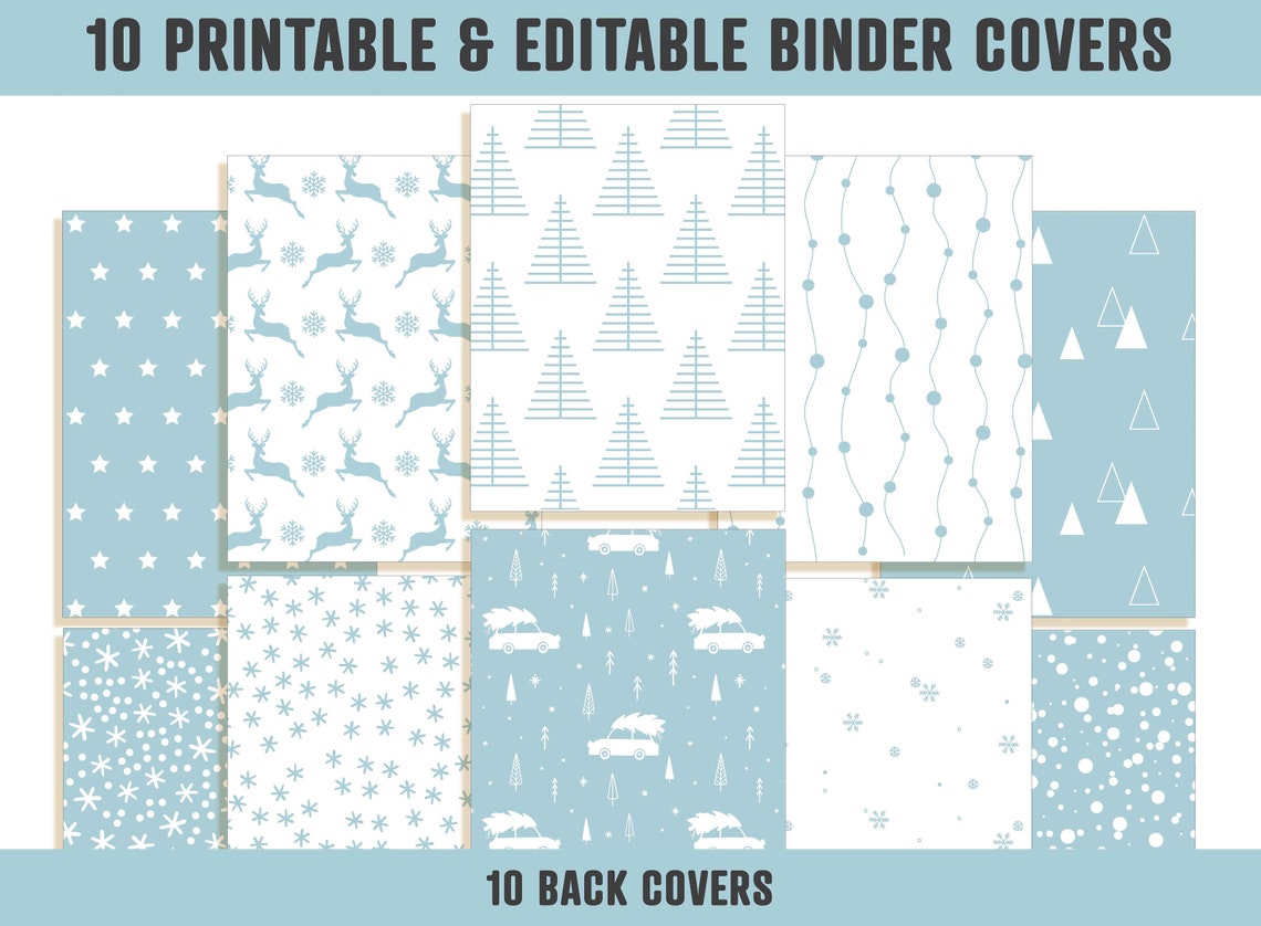 Holiday Planner Cover 10 Editable Binder Covers and Spines - Etsy