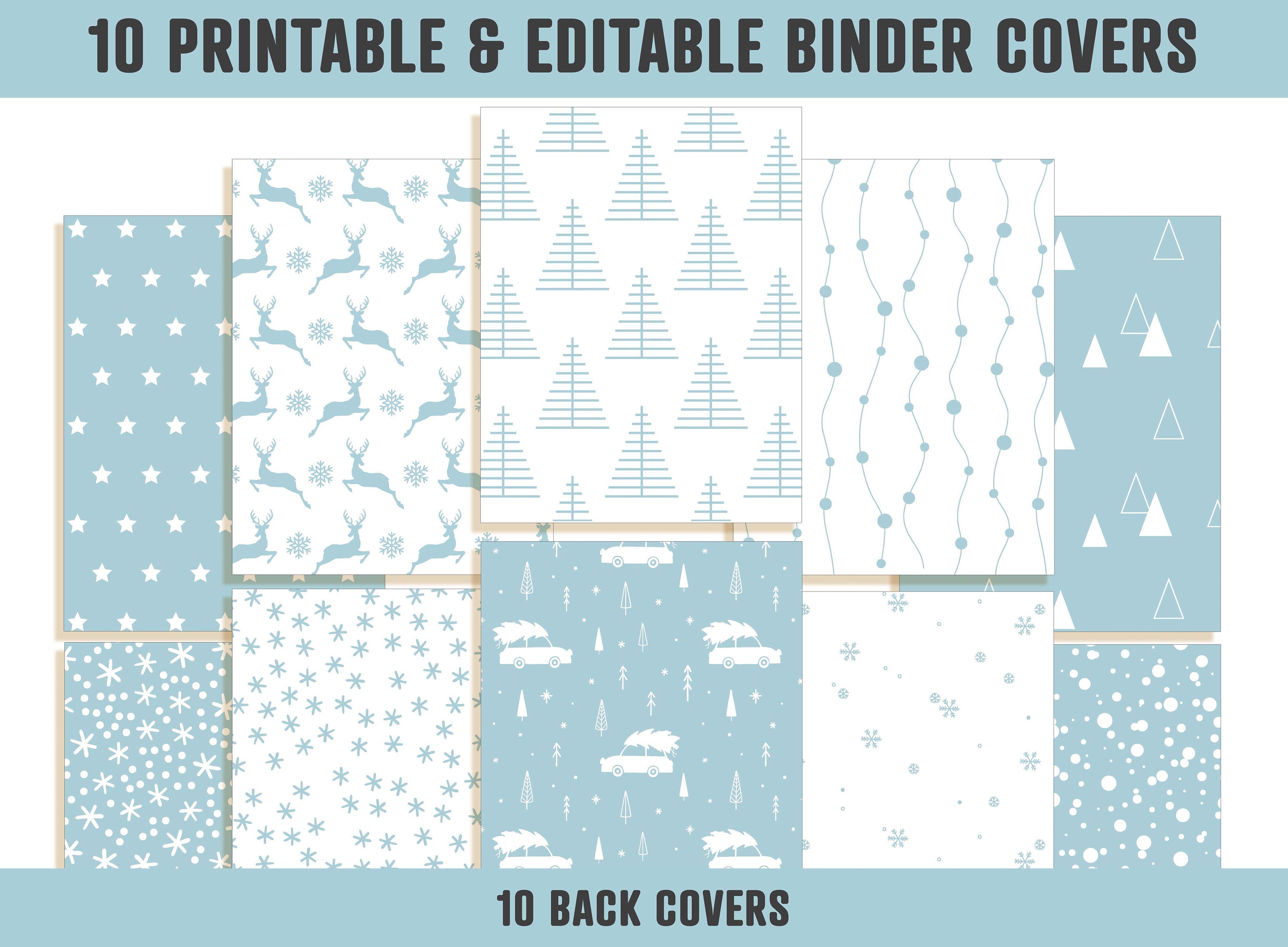 Holiday Planner Cover 10 Editable Binder Covers and Spines - Etsy